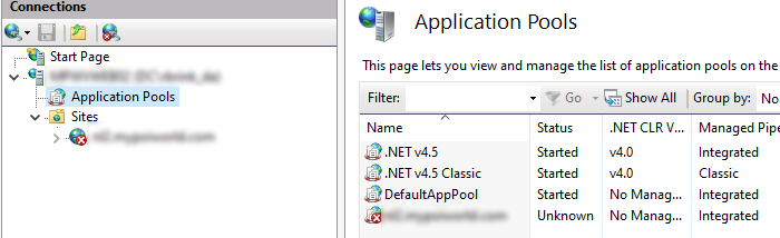 Iis Issue When Creating A New Website Using Shared Configuration Microsoft Qanda
