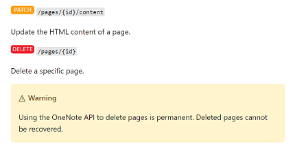 MS Graph: Deleting aone note page using graph API is permanently ...