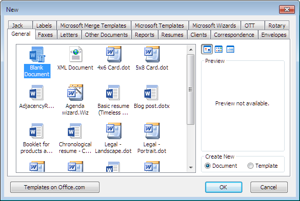 Default Personal Templates (Custom Office Templates) vs. User Templates ...