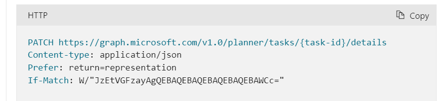 Update-MgPlannerTaskDetail cmdlet in Microsoft.Graph.Planner gives ...