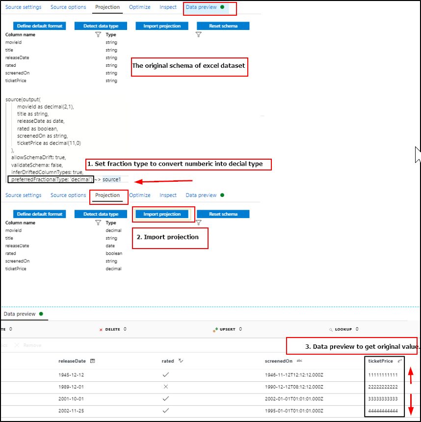 Excel Mapping Data Flow Schema Is Set As Text But Value Has Been 1918