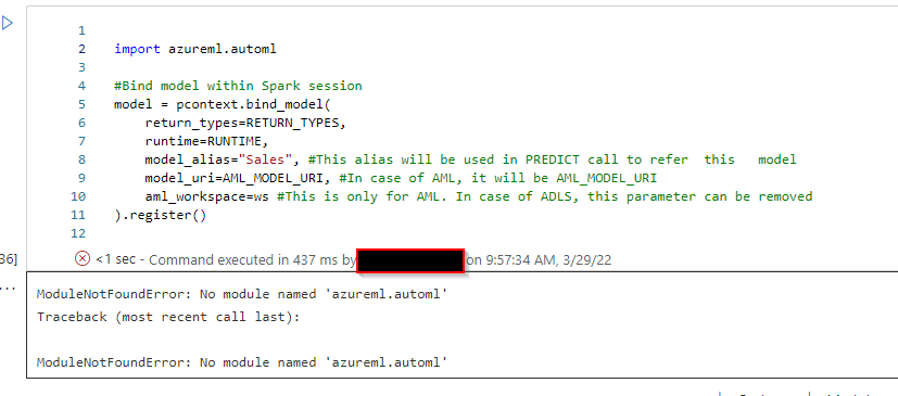 Azure Synapse ML predict [Errno 20] Not a directory - Microsoft Q&A