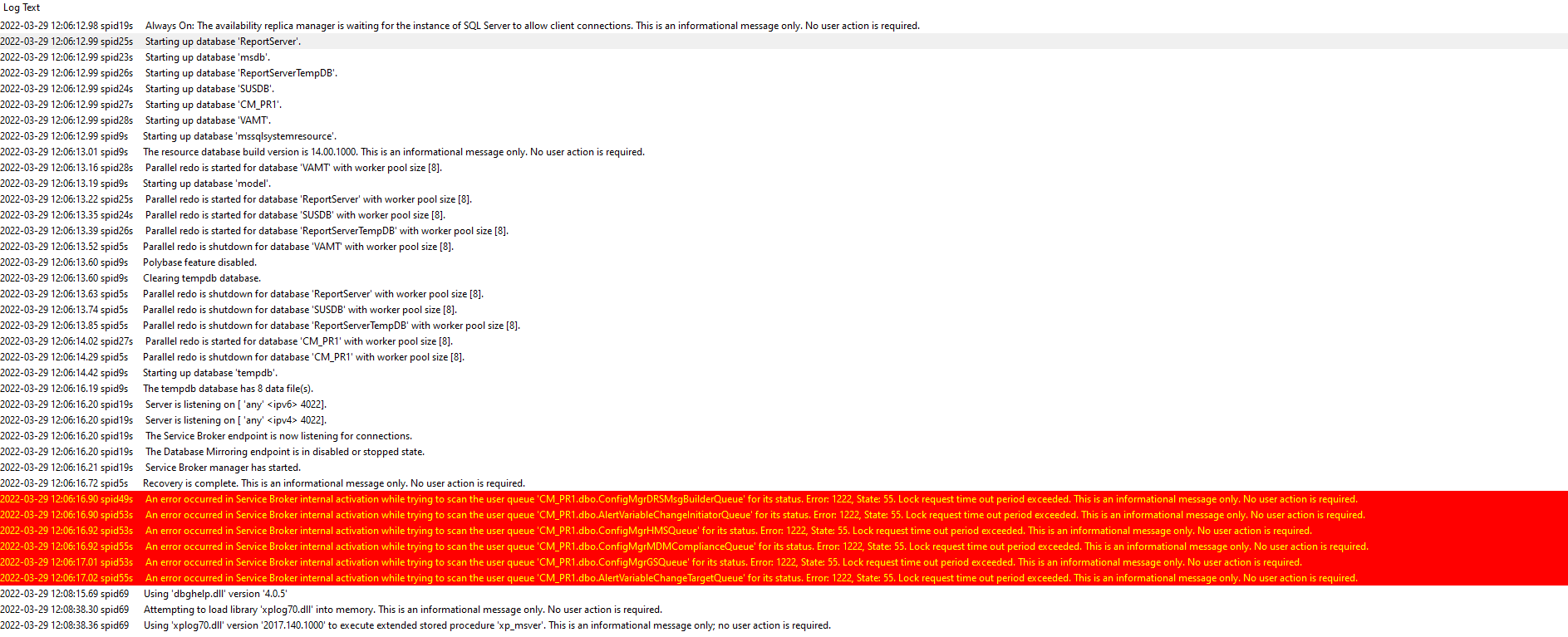 SQL Server 2017 Error 1222 State : 55 - Microsoft Q&A SQL Server 2017 Error 1222 State : 55 - Microsoft Q&A