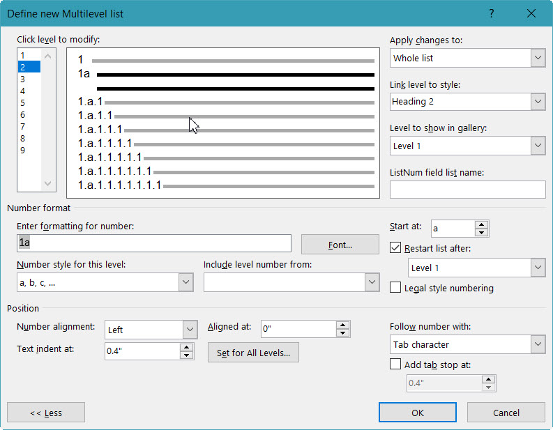 Headings which include two numbering schemes - Microsoft Q&A
