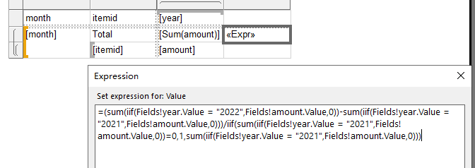 How Do You Show Variance On An Ssrs Matrix Table With More Than One Column Microsoft Qanda