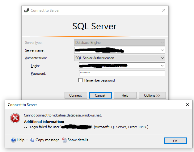 Cant Connect To My Azure Db From Ssms Login Failed For User Microsoft Qanda