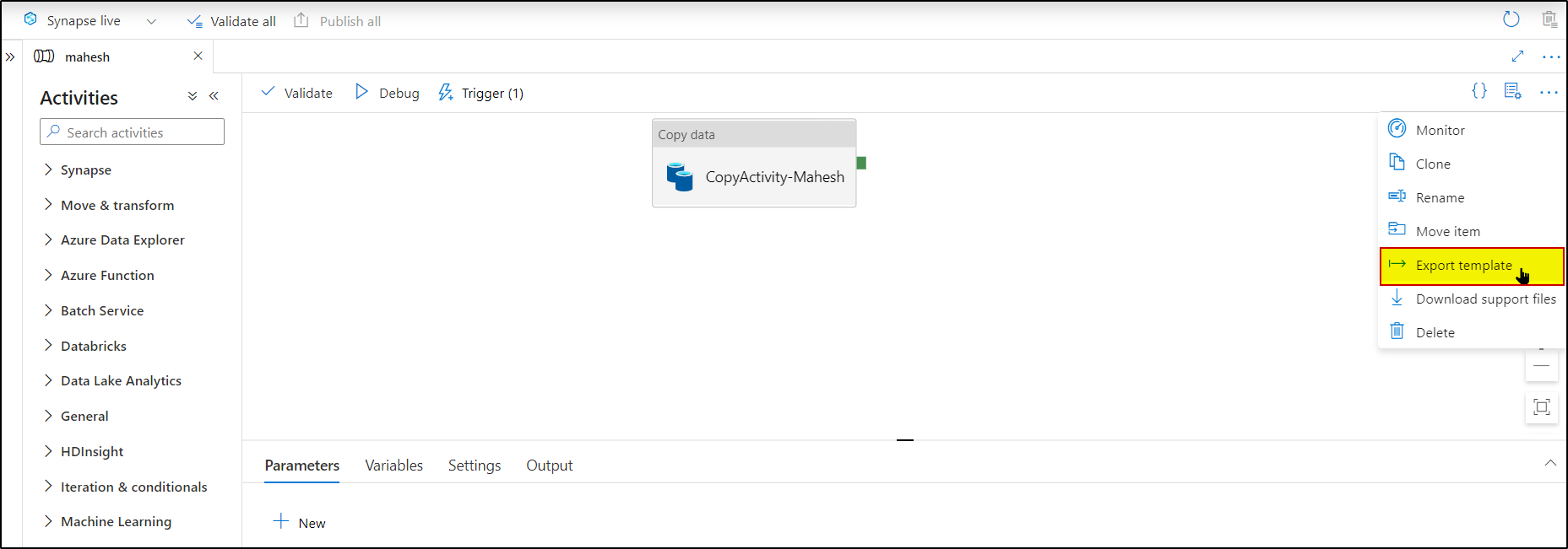 Unable To Create Azure Synapse Pipeline From Az Synapse Pipeline Create Using Azure Cli