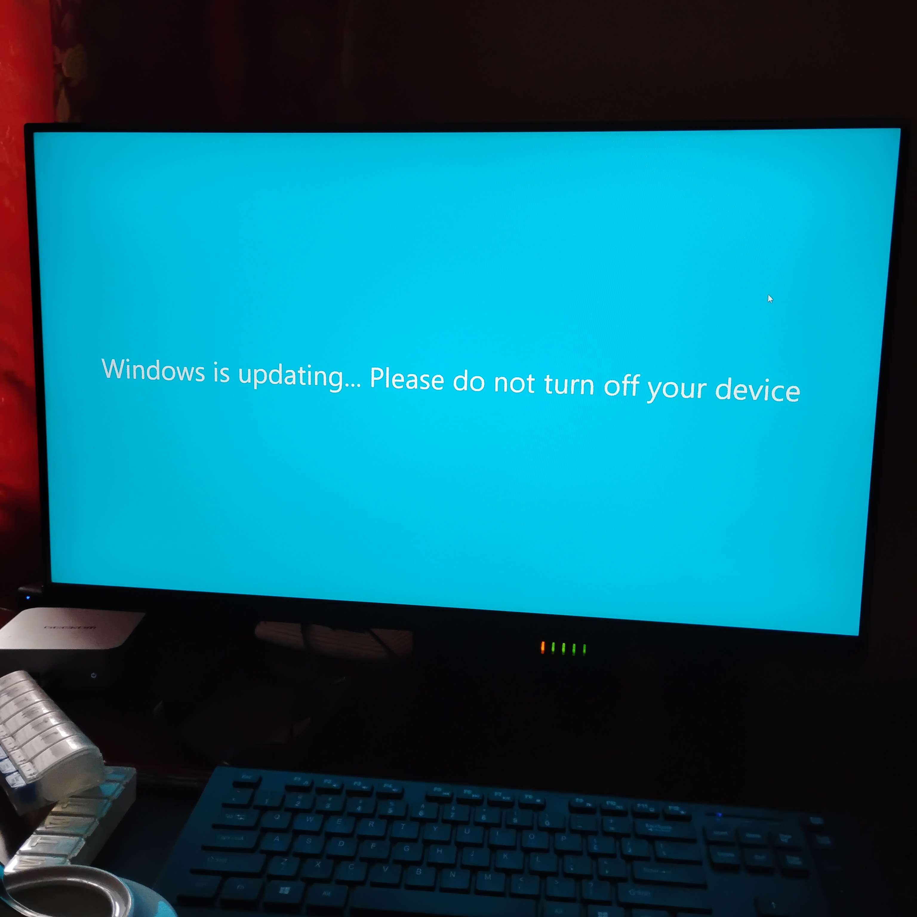 Is this fake or real?My monitor screen suddenly changes to a light blue ...