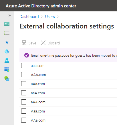 External Collaboration Settings: Domain List - Microsoft Q&A
