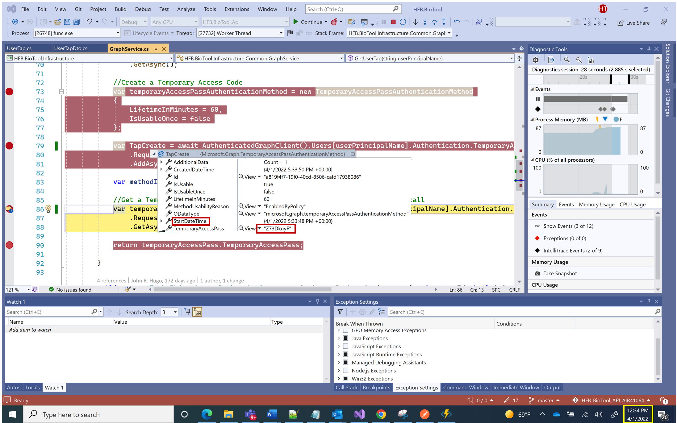 Temporary Access Pass Object With Temporaryaccesspass Field As Null 9627