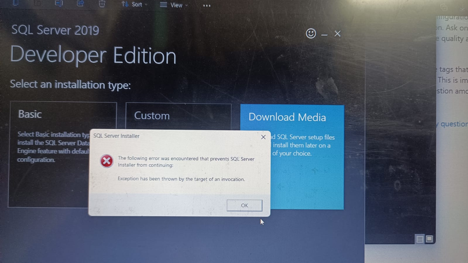While installing Sql server 2019 Developer edition (download media) in ... While installing Sql server 2019 Developer edition (download media) in ...