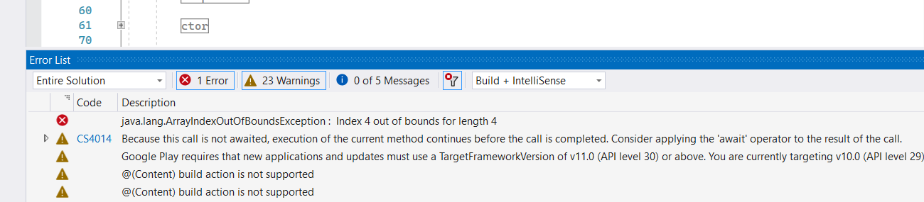 Xamarin Forms application error java.lang ... Xamarin Forms application error java.lang ...