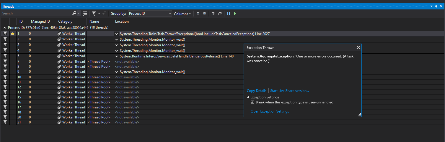 Xamarin.iOS - System.AggregateException (One or more errors occured. A ... Xamarin.iOS - System.AggregateException (One or more errors occured. A ...