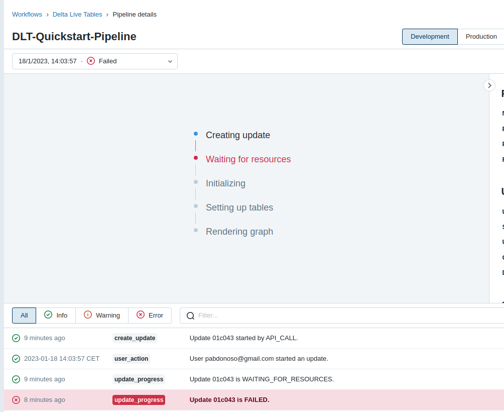 Delta Live Tables error when start Pipeline - Microsoft Q&A Delta Live Tables error when start Pipeline - Microsoft Q&A
