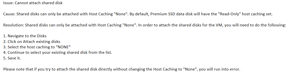 Error While Creating Vm With Shared Disk Microsoft Qanda 7710