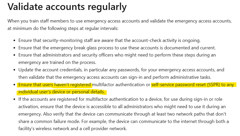 break glass account + FIDO2 key and with SSPR enabled - Microsoft Q&A
