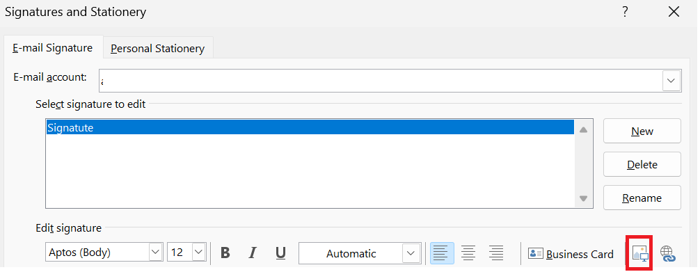 Can't add hyperlink to image in Outlook signature. The link icon ...