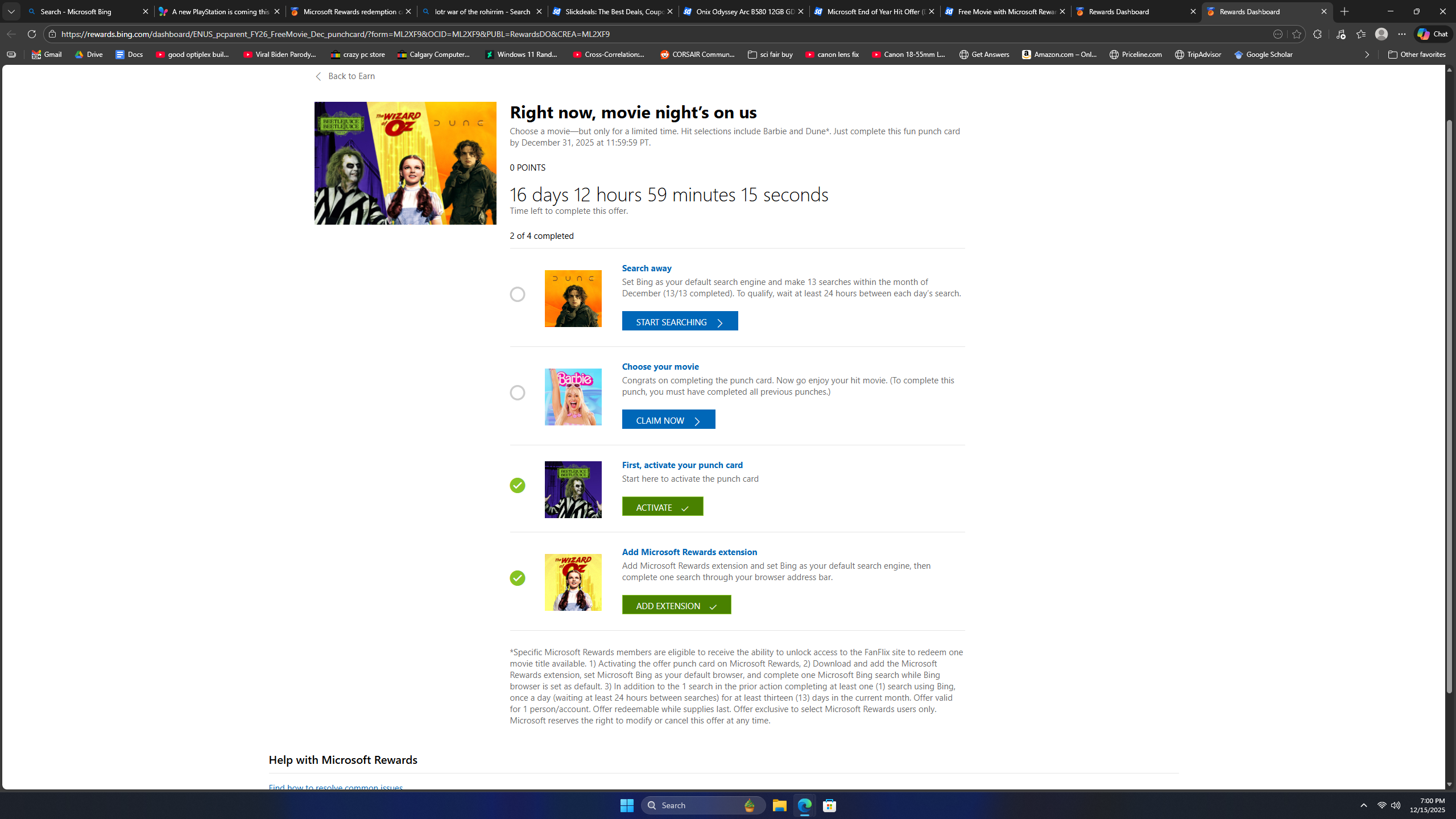 Microsoft rewards punchcard says 13/13 but hasn't finished - Microsoft Q&A