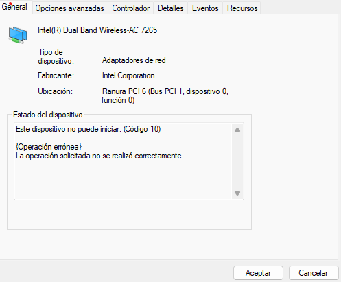 Driver Intel AC 7265 Modelo 7265NGW Dual Band 2.4 y 5 GHz para Windows ...