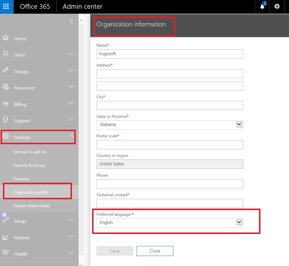 Change the language of system e-mails of Office 365 - Microsoft Q&A