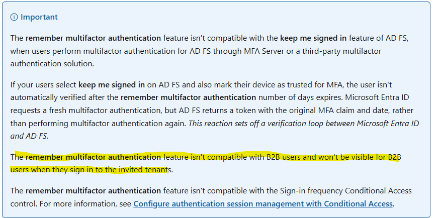 Why Is Remember Mfa On Trusted Devices Not Working In The Entra External Tenant Microsoft Qanda