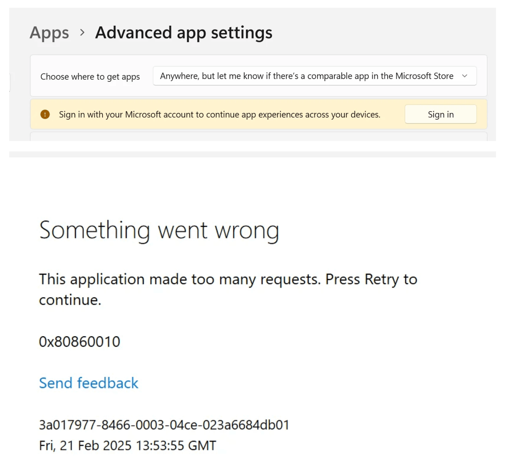 Sign in with your Microsoft account to continue app experiences across ...
