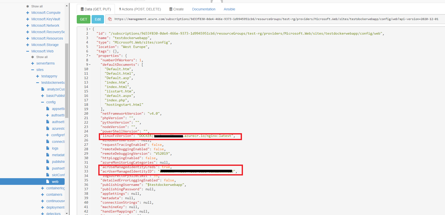Unable To Run Azure Web Service From A Docker Image In An Azure Registry Microsoft Qanda
