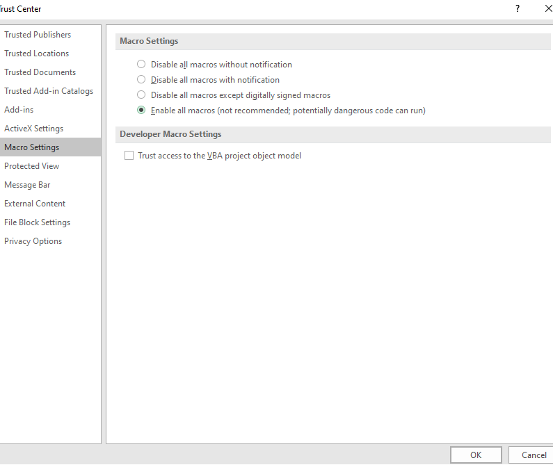 I can't edit macros in Word. The "Unable to create the macro," "Memory overflow," and "Unknown ...