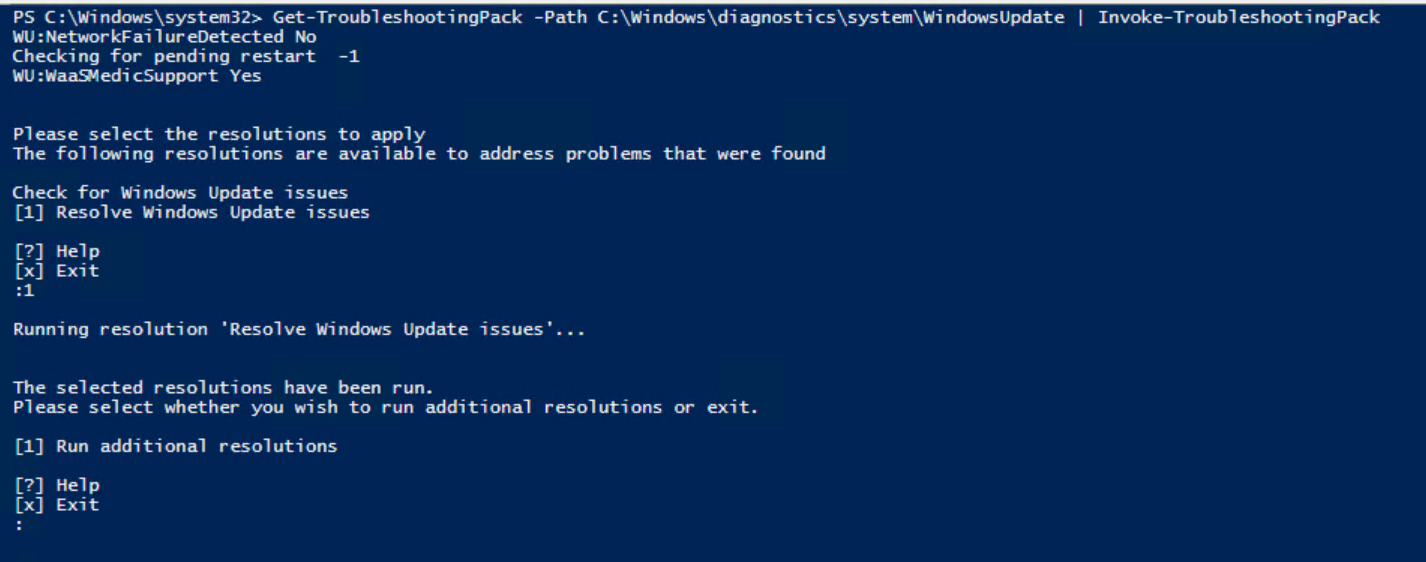 Get-TroubleshootingPack C:\Windows\Diagnostics\system\WindowsUpdate ...