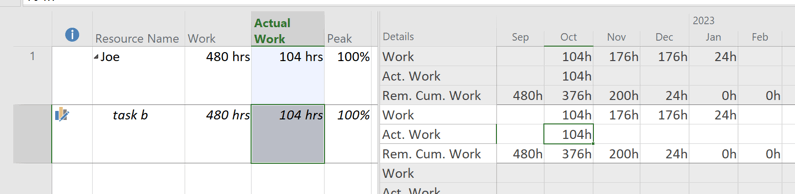Showing Remaining Work in a month-timephase on the MS Project Resource ...
