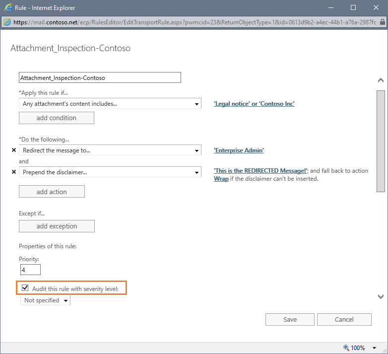 Auditing Transport Rules - Microsoft Q&A