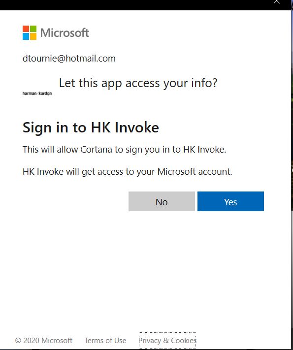 I can't setup Harman Kardon Invoke - Microsoft Q&A