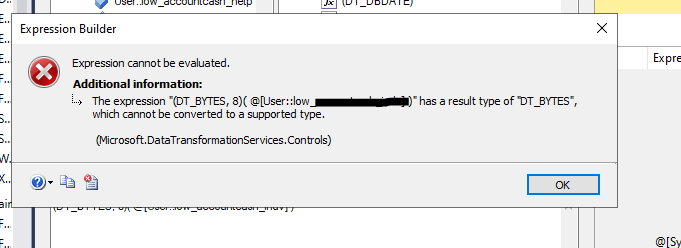 What Ssis Variable Data Type Do I Want If Im Passing Binary8 To My 3836