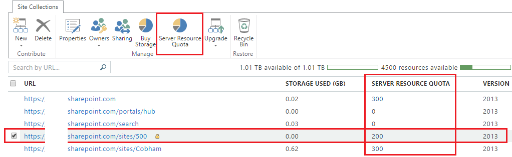 Sharepoint online 2013 - You have reached the maximum resource usage ...