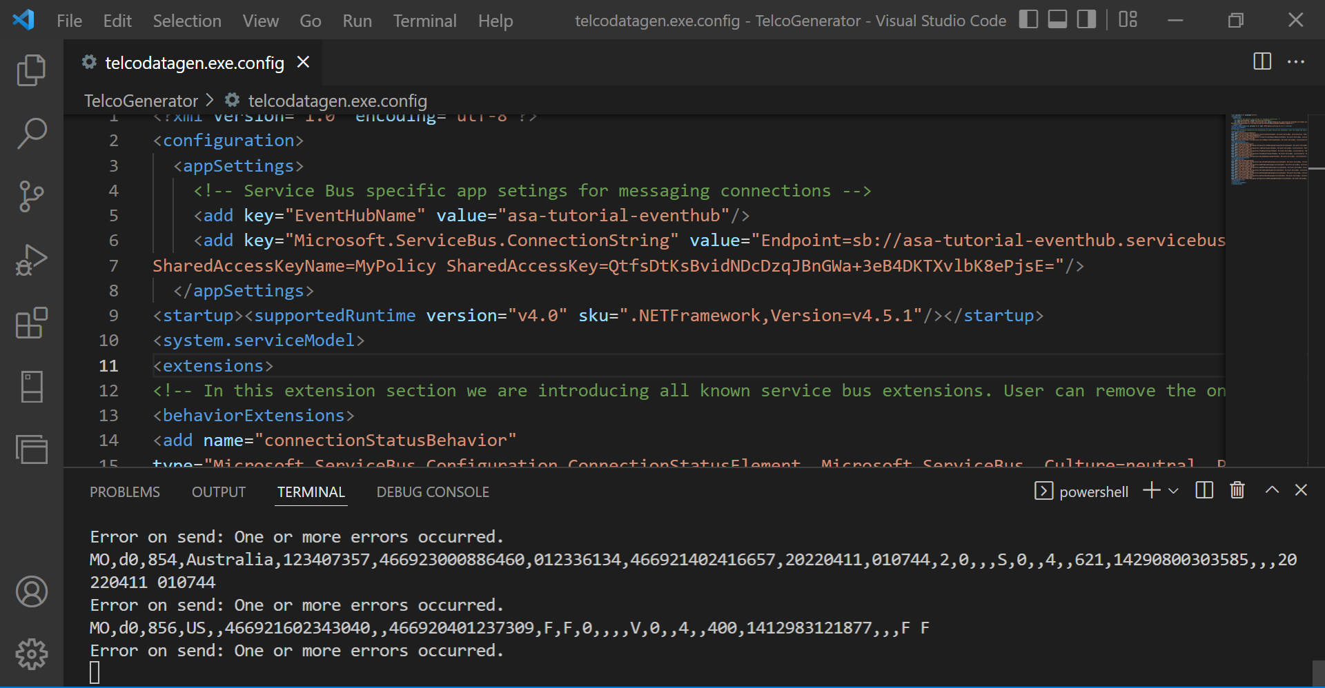 Getting Error In Connection When Ran Queryno Input Data Found