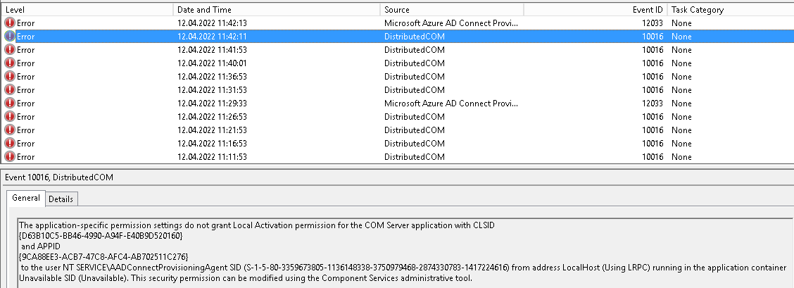 Azure Active Directory Connect Provisioning Agent - credentials error - Microsoft Q&A