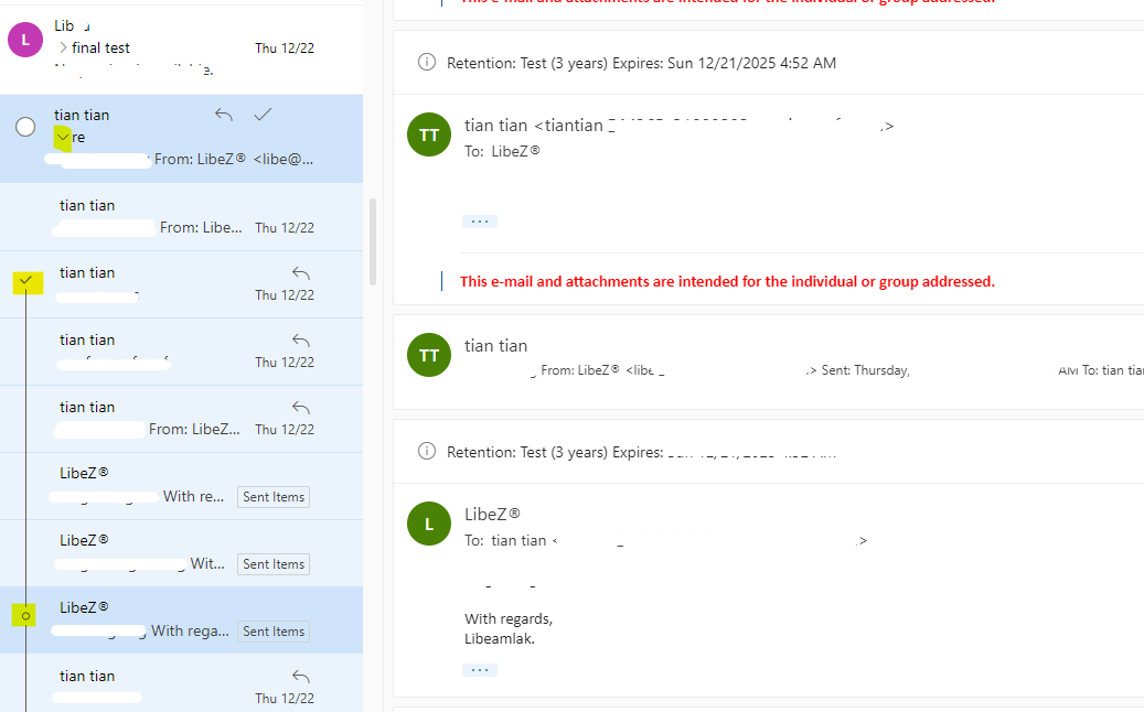 Email chains scroll to the top when viewing older messages in the same ...