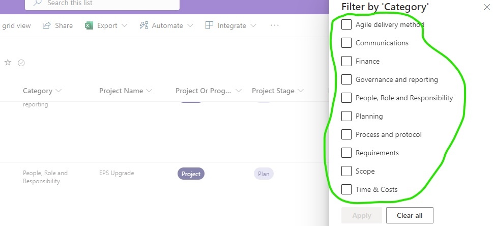 SharePoint List - Choice Column Not Filtering As Expected - Microsoft Q&A