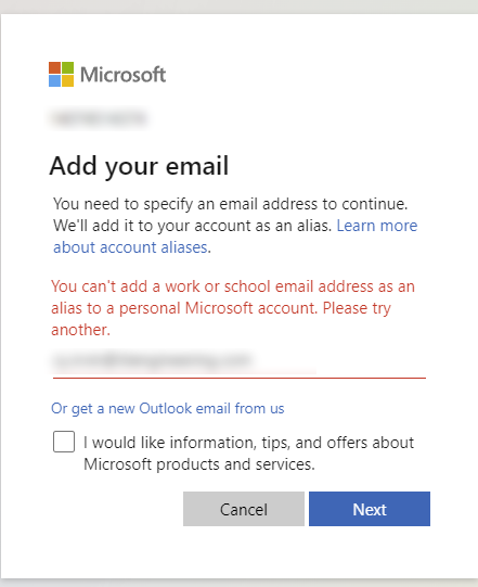 Account conflicts with azure tenant - Microsoft Q&A