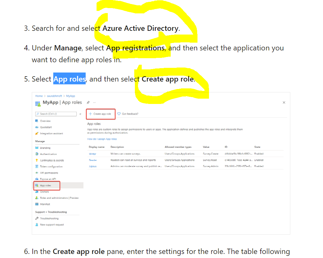 App role section missing for the registered Application - Microsoft Q&A