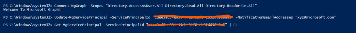 Azure AD Application - Change Notification Email through PowerShell ...