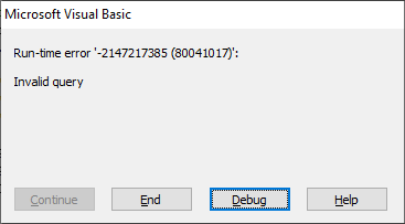 Invalid query - Microsoft Q&A