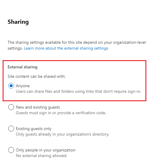 Sharepoint external user access clarification - Microsoft Q&A
