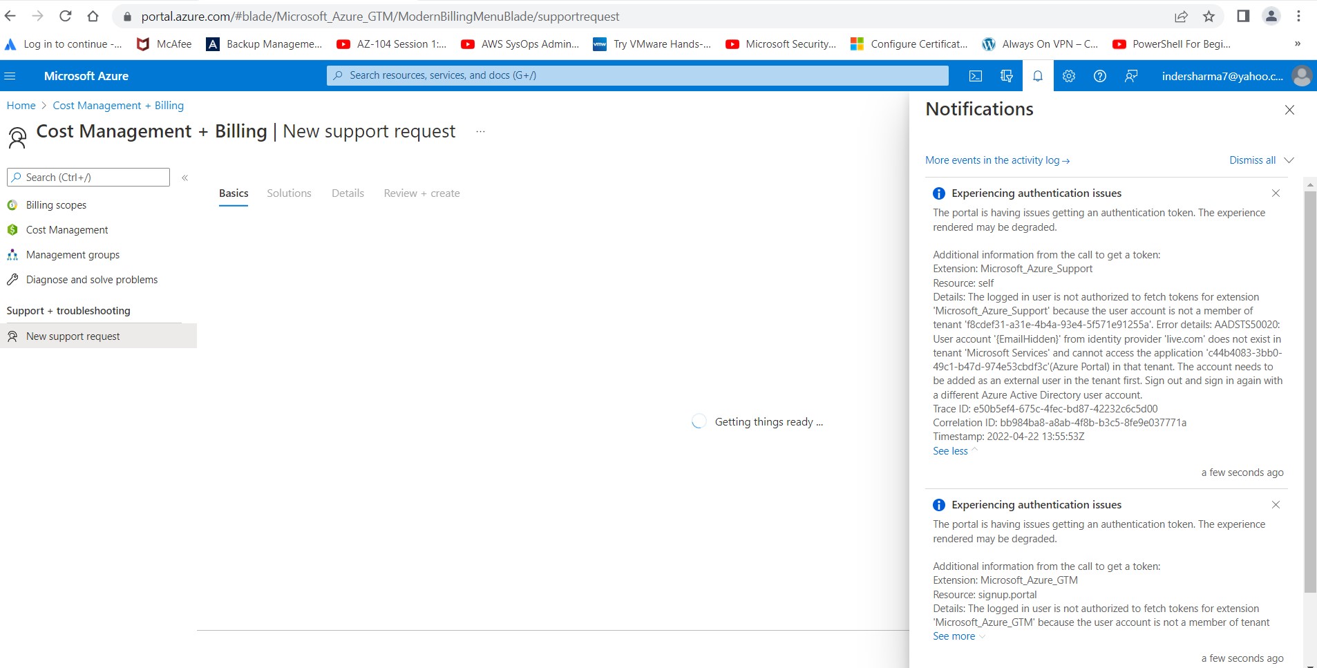 unable to view usage cost by azure billing and cost managment portal ...
