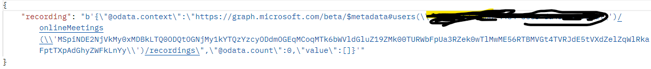Issue with calling getRecording graph api - Microsoft Q&A