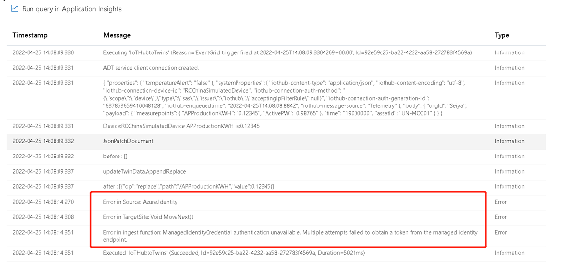 Update ADT Error ( Via Az Function ) - Microsoft Q&A