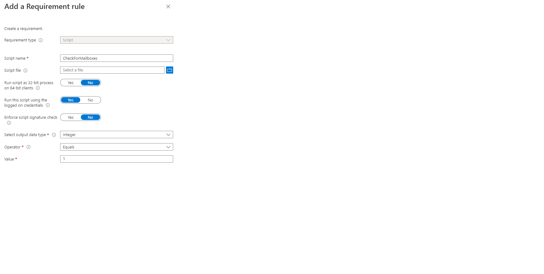 Intune Win32app Requirement Using A Powershell Script Microsoft Qanda