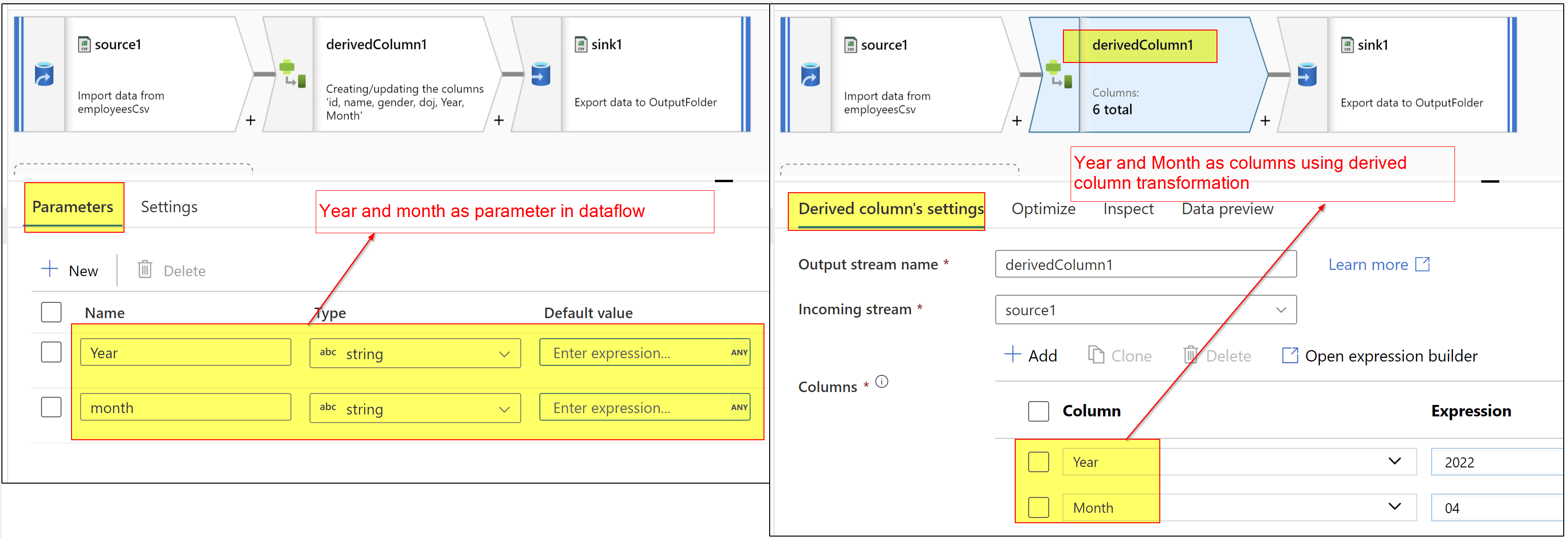 Unable To Read Input Schema In Sink Settings Tab In Data Flow In Azure Data Factory Microsoft Qanda