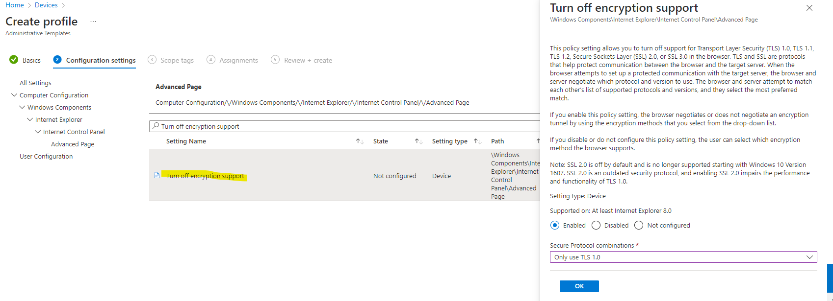 Disabling Tls 10 Using Powershell In Intune Microsoft Qanda 6811