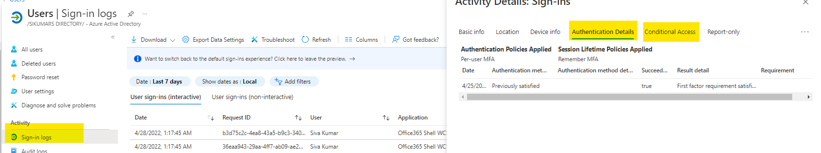 Azure AD keeps asking for enabling MFA although security defaults are disabled and no ...